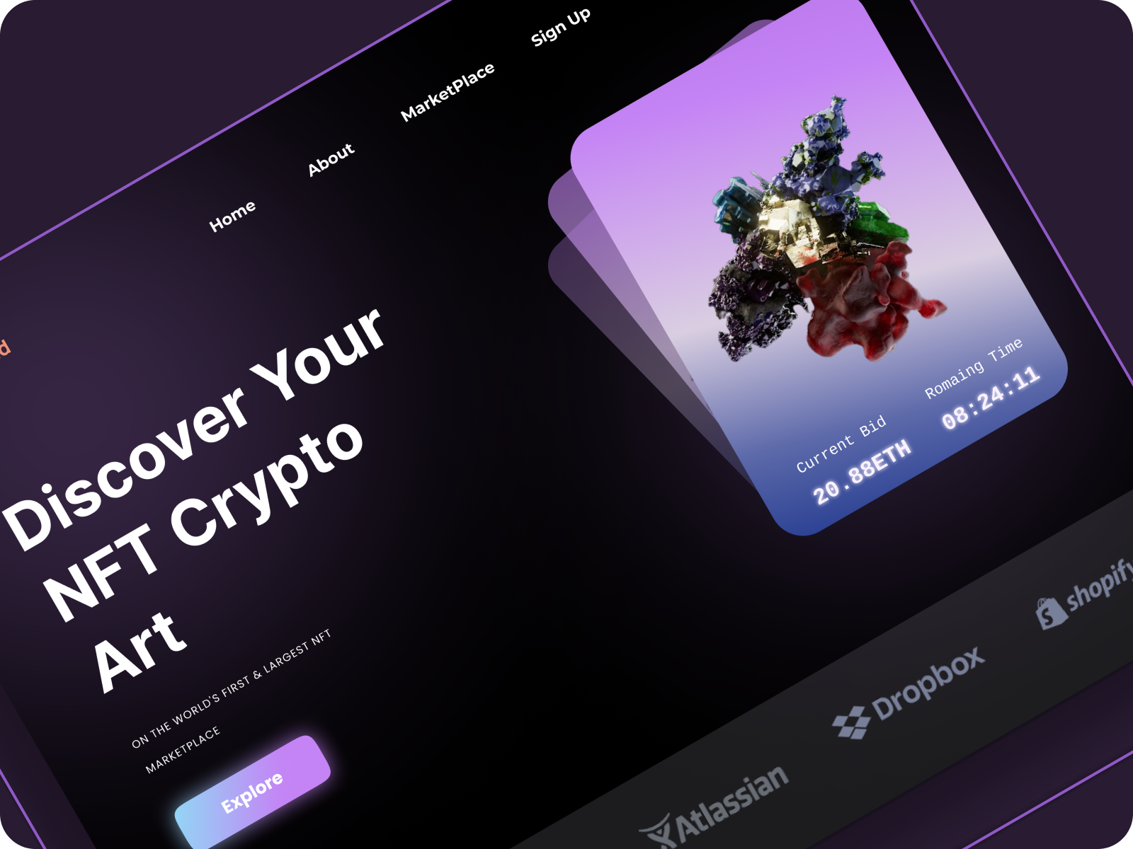 NFT LANDING UI by Muhammad Salman on Dribbble