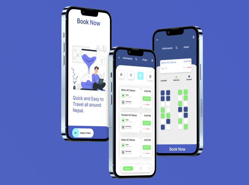 Bus Booking App Ui Design By Manish Bhattarai On Dribbble