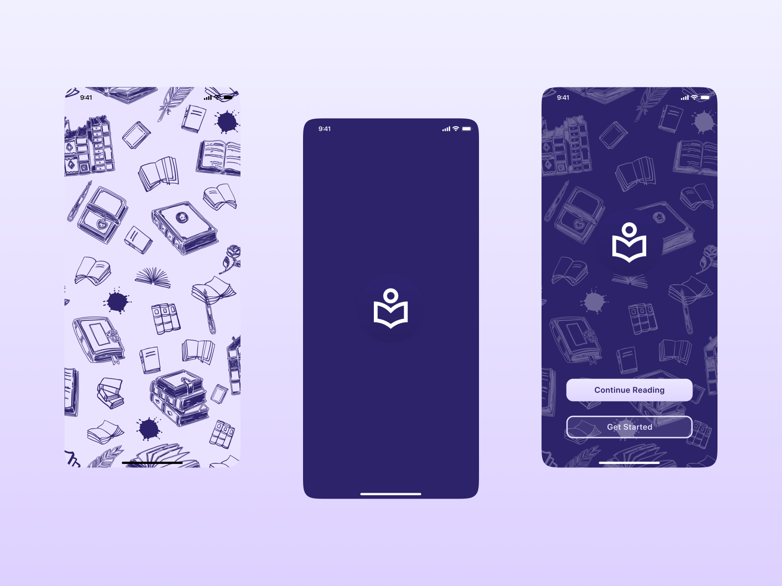 Reading app - Splash screens by Derik Spencer on Dribbble