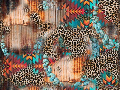 Western Seamless, Turquoise Pattern, Instant Download by Farm Dream Art ...