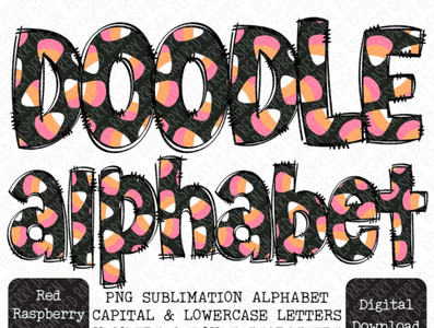Candy Corn Halloween Doodle Alphabet Letters by Red Raspberry Design on ...
