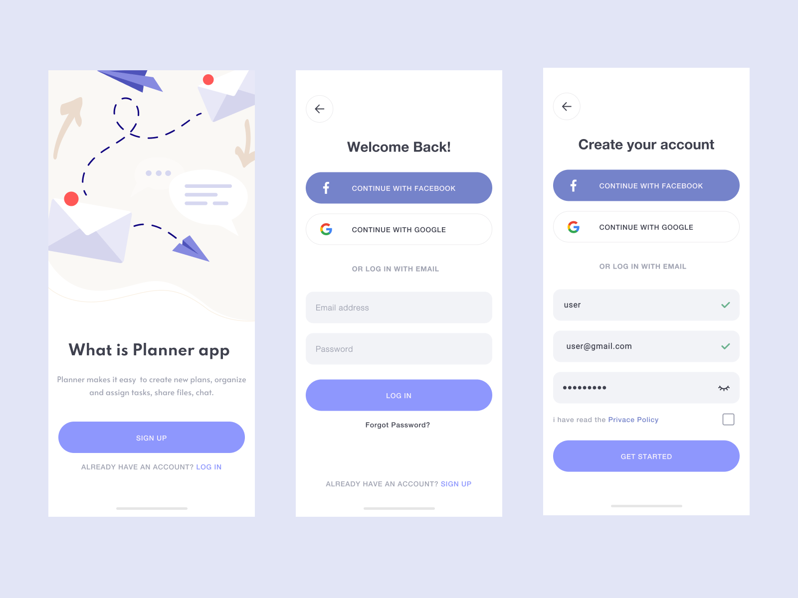 sign up page for app by Nadezhda Vozdvizhenskaya on Dribbble