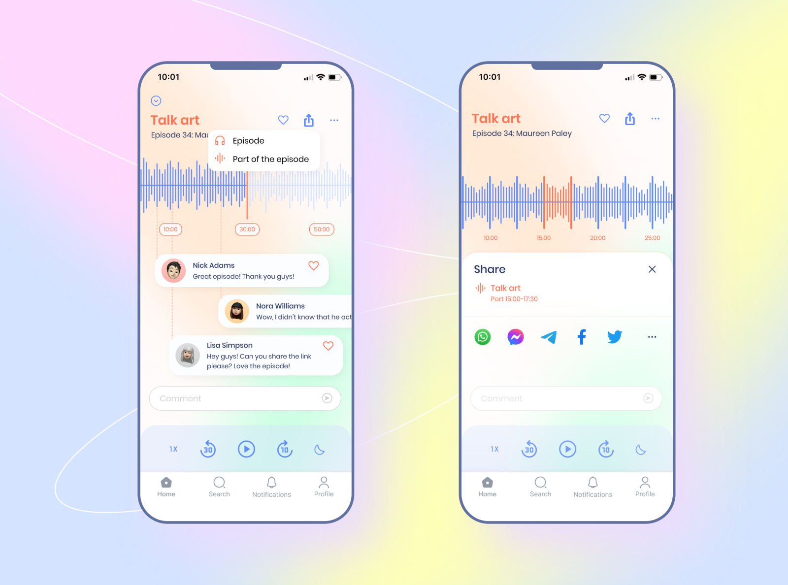 Interactive Podcast app by Viktoriia Avloian on Dribbble