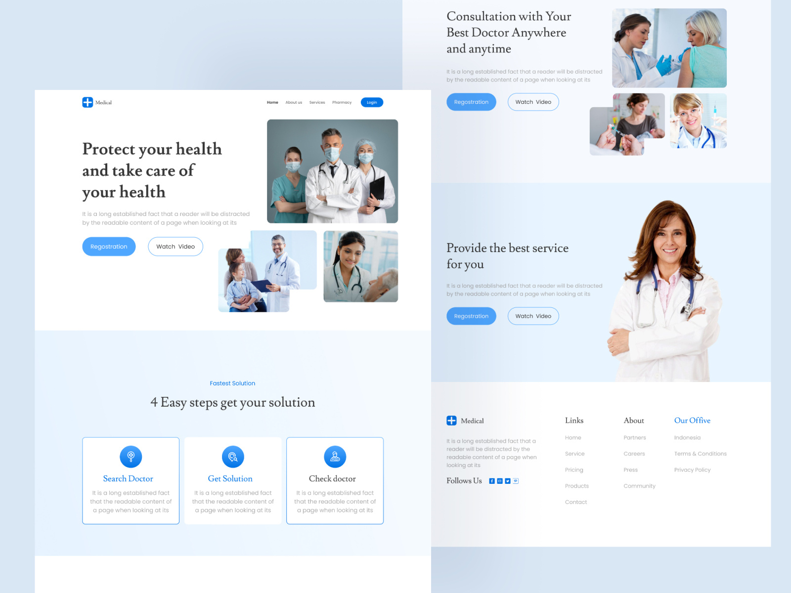 Medical Landing Page Design Template by Yeasin Arafat on Dribbble