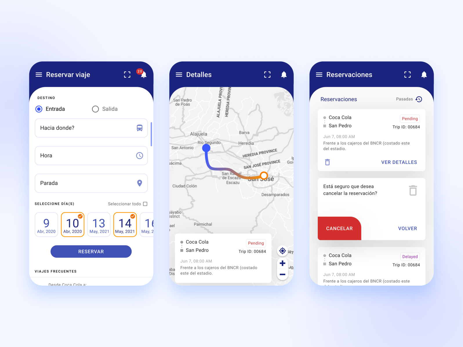 Bus passenger app design by Bruno Gätjens on Dribbble