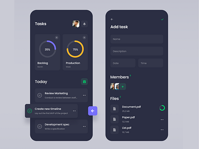 Mobile Application - Task Manager #2 by Andrey Rybin on Dribbble