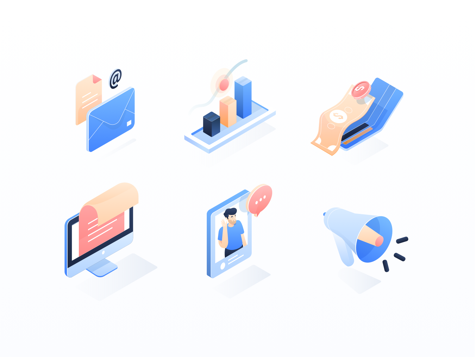 Digital Marketing Icon Isometric by Yusuf Nugroho on Dribbble