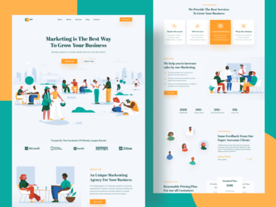Marketing agency landing page design by Gopal Chandra Dey on Dribbble