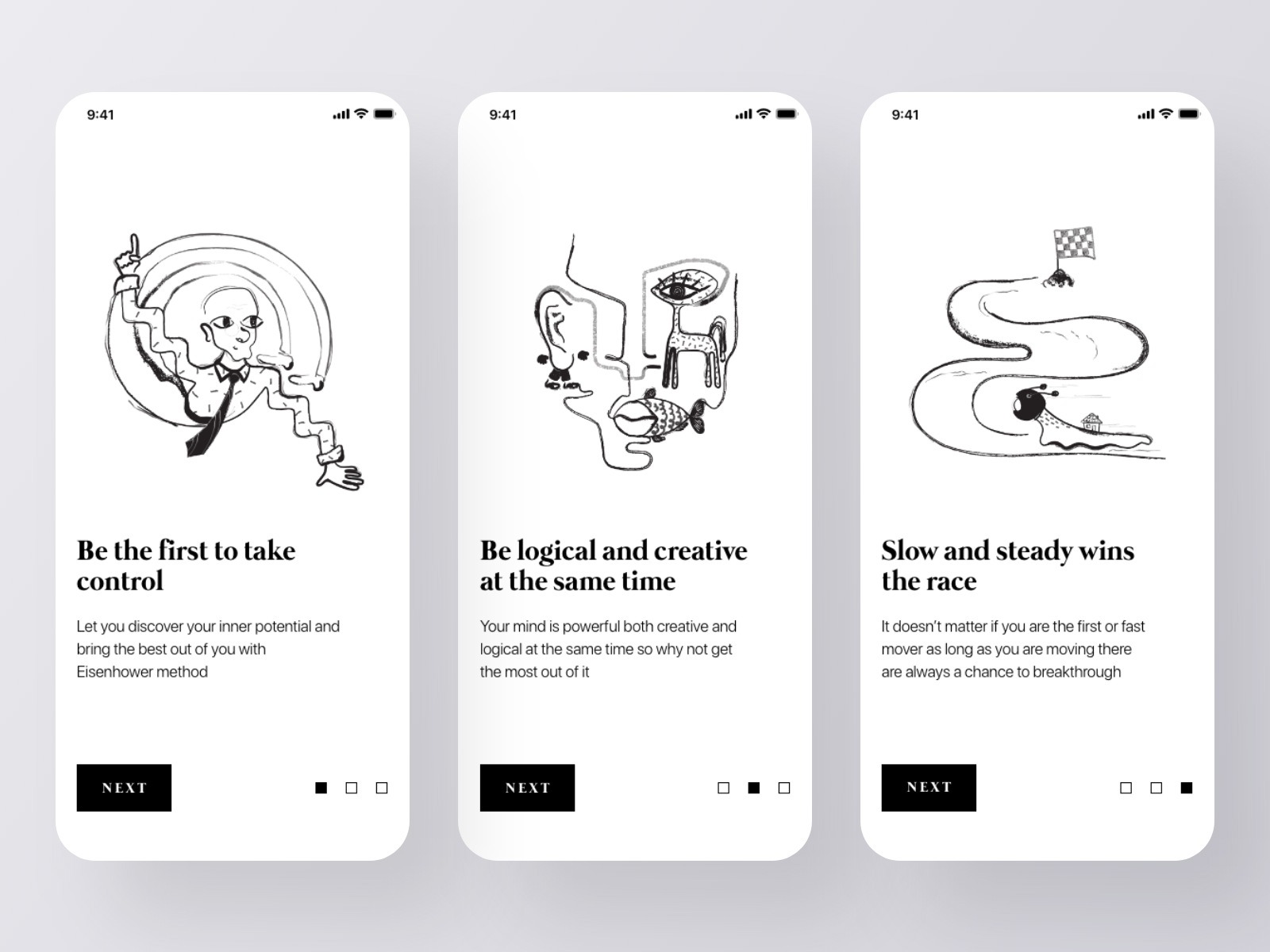 Minimal Onboarding Screens by Nauman Jamil on Dribbble