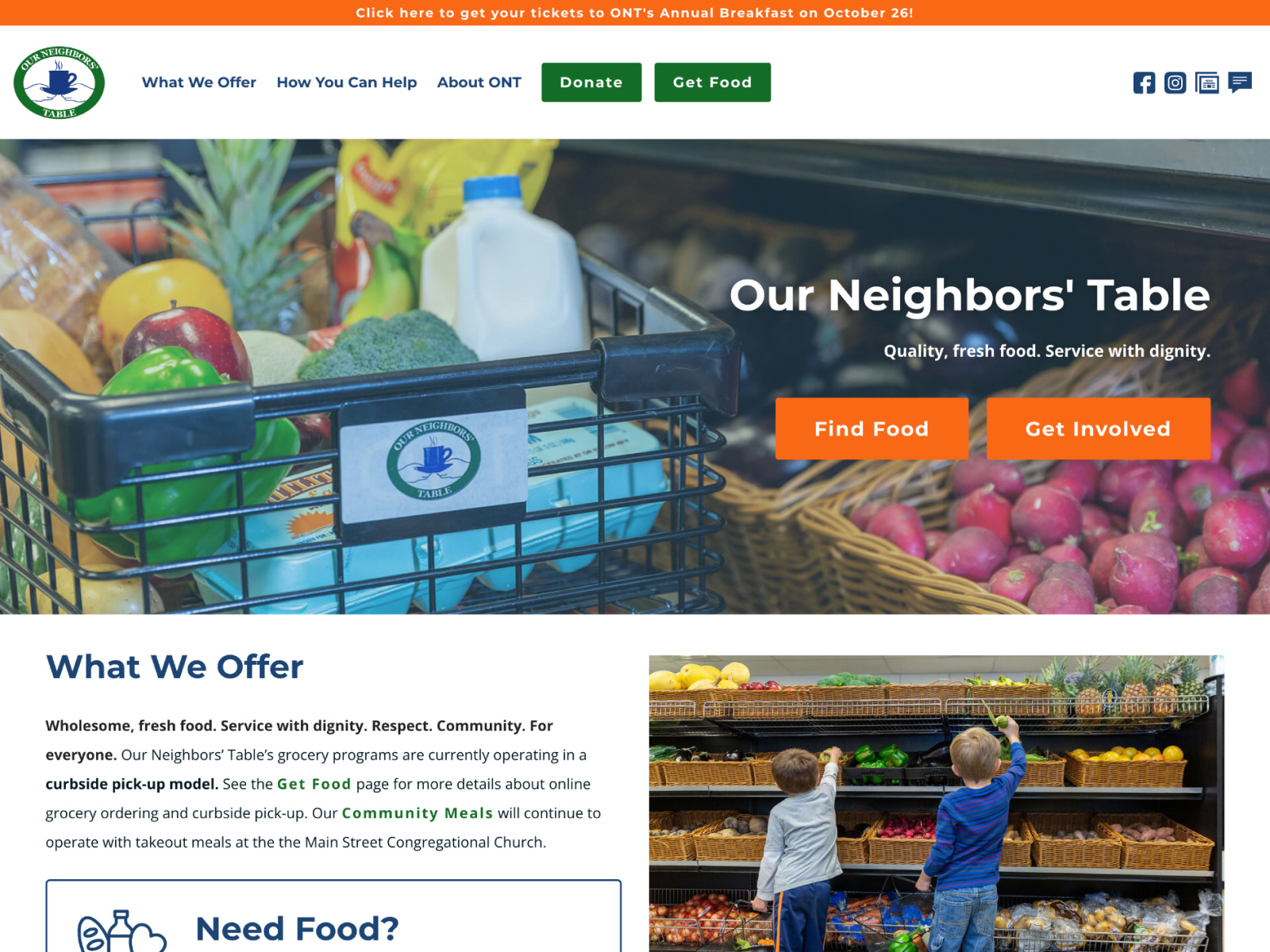 Food Assistance Nonprofit - UI/UX, Development, & Branding by Todd ...