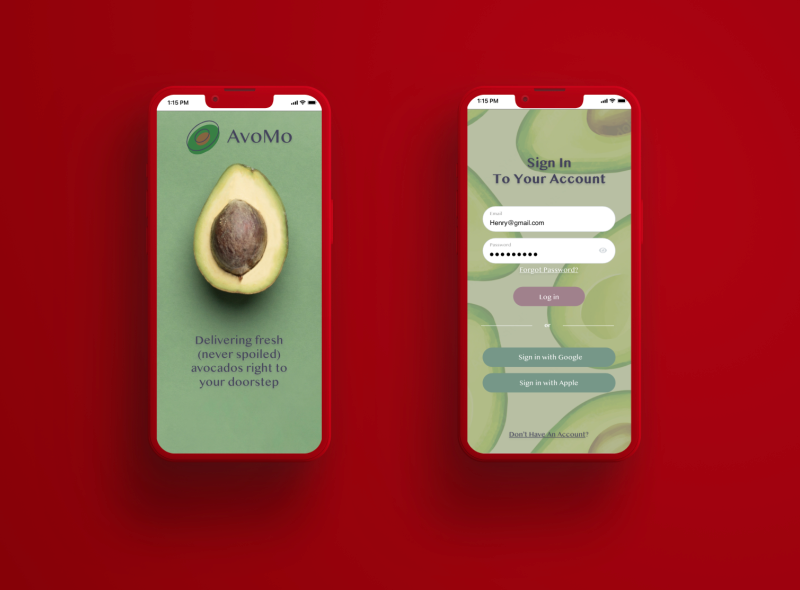 AvoMo: Avocado Delivery - App Mockup by Lily Sequoia on Dribbble