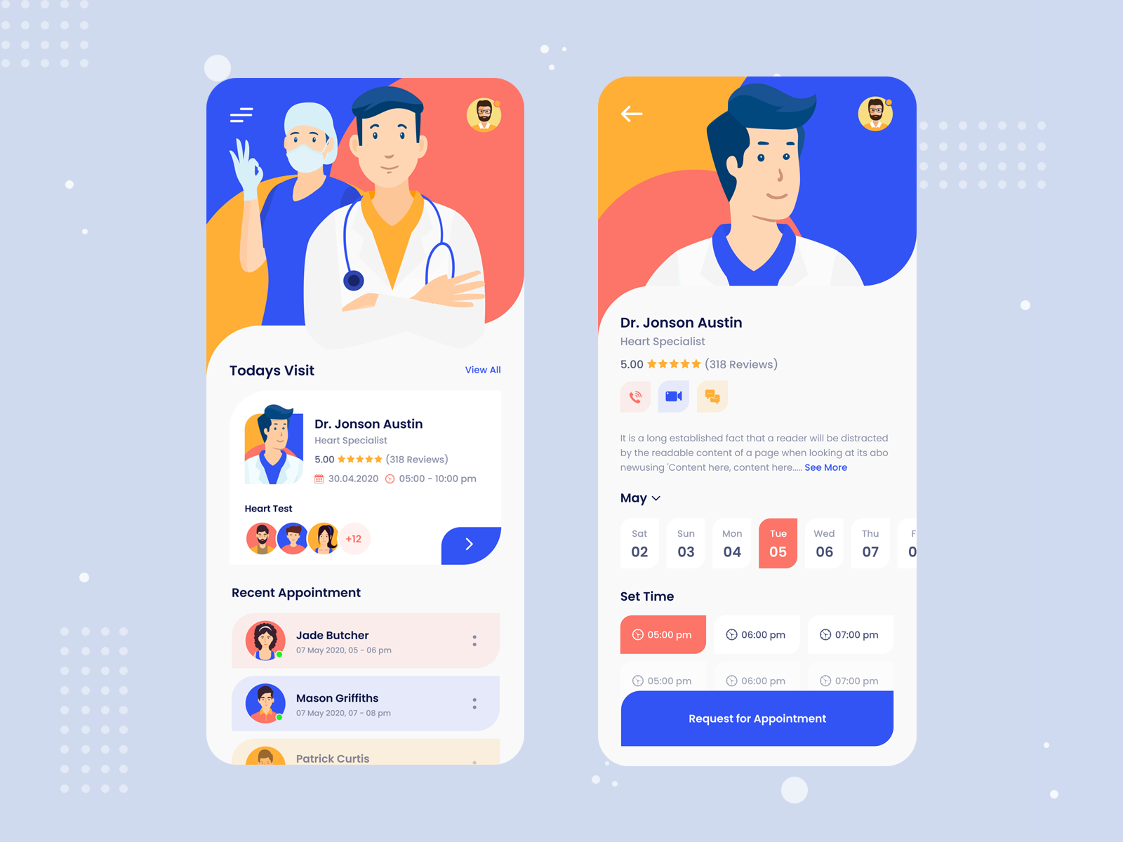 Doctor Appointment by Washi for UI Flocks on Dribbble