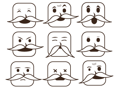 Mustache Emotions by Jim Jeffers on Dribbble