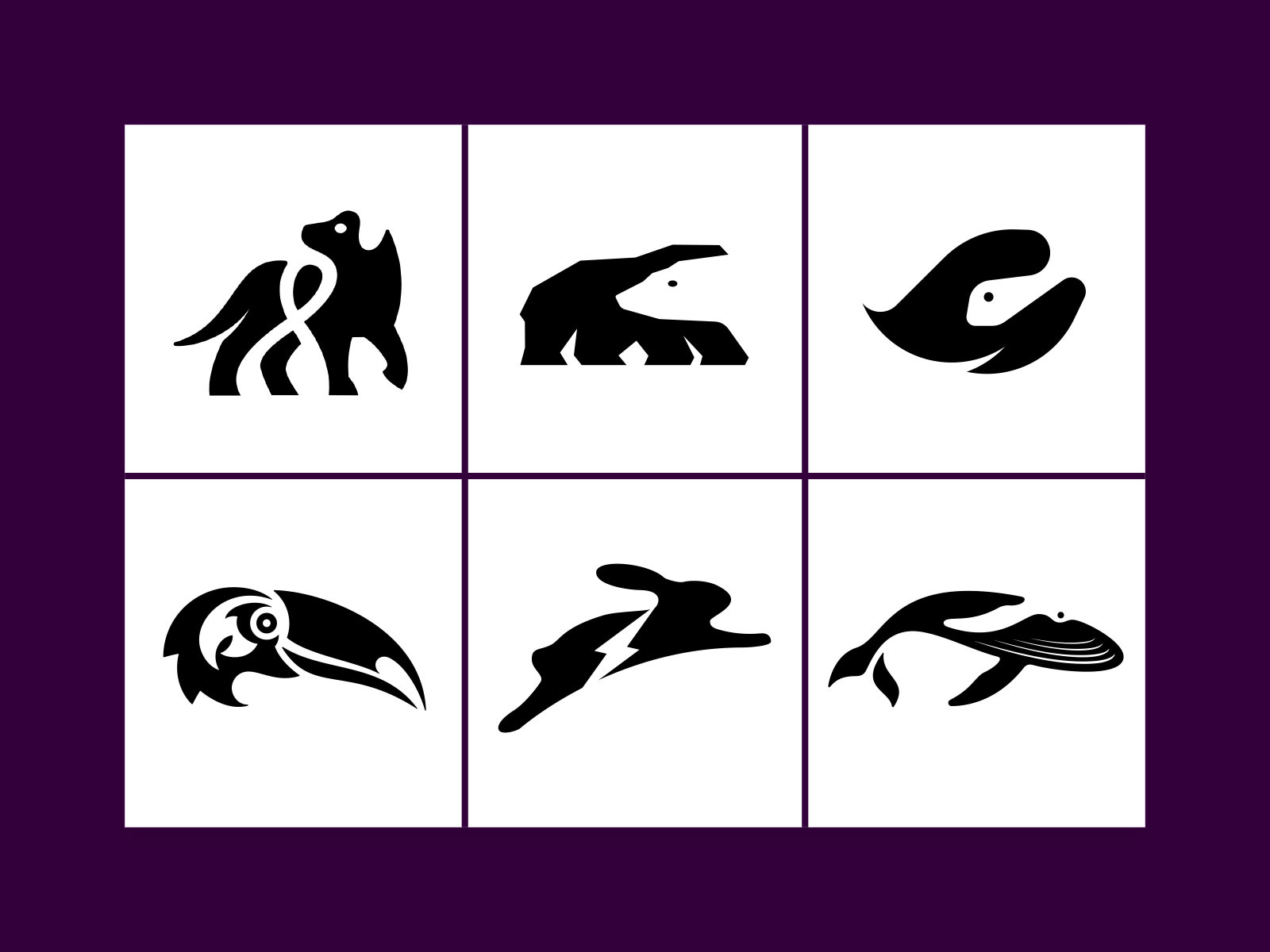 6 negative space animal logos - part II by Gert van Duinen on Dribbble