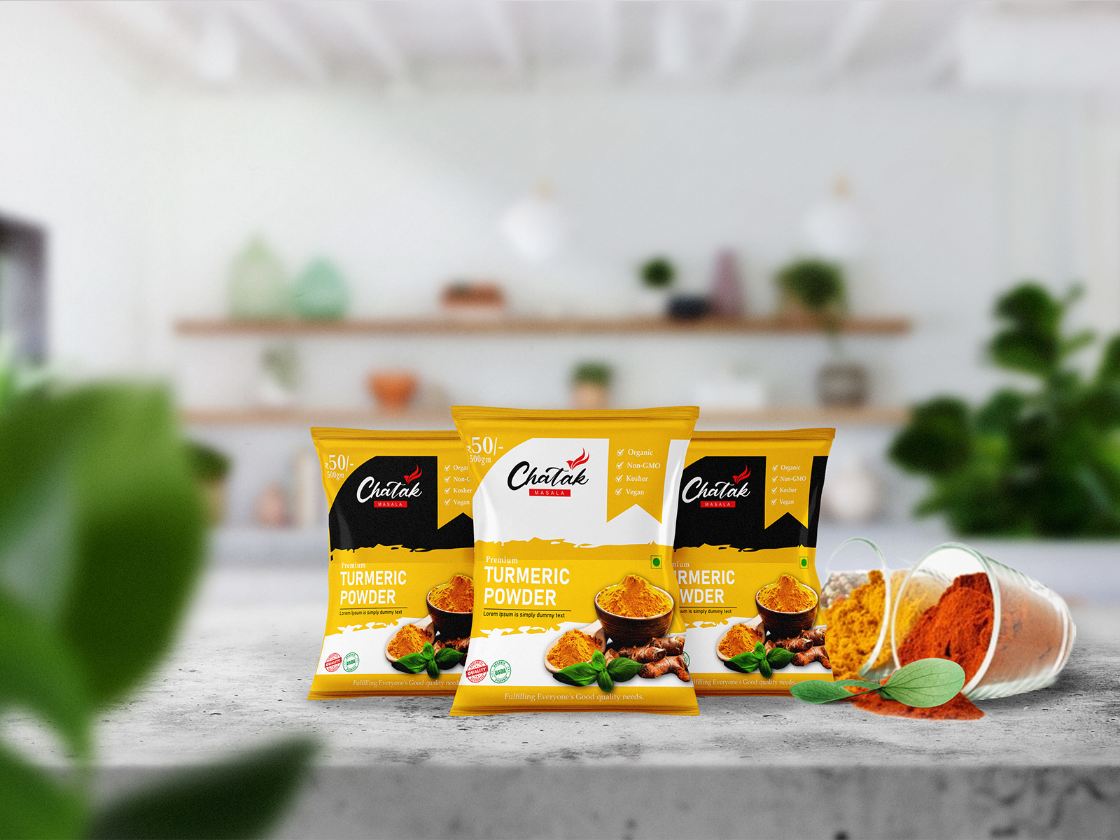 Masala Package Label Design And Mockup by Marketorz on Dribbble