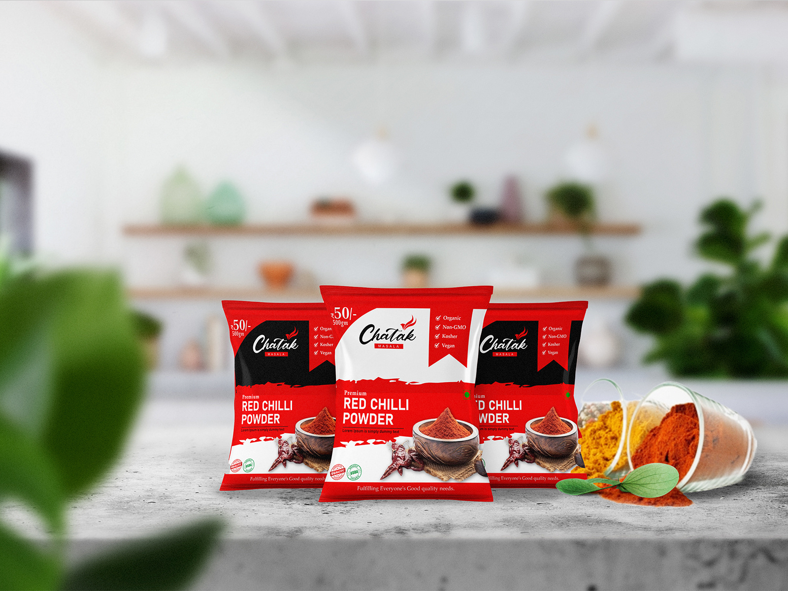 Masala Package Label Design And Mockup by Marketorz on Dribbble