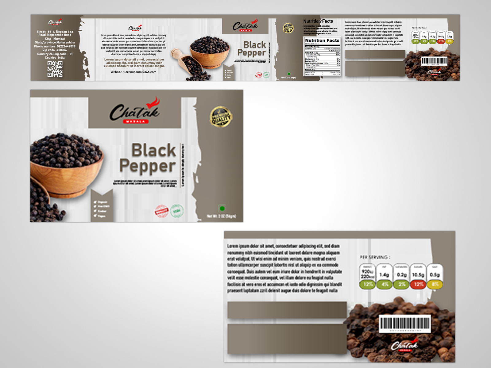 Black Pepper Box Label Design And Branding by Marketorz on Dribbble