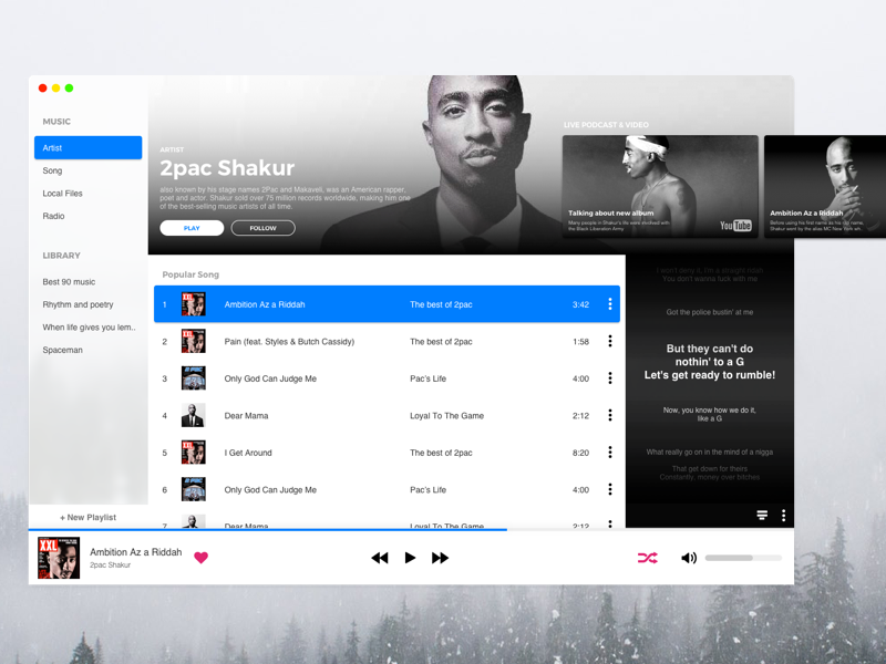 Desktop music app by heikal on Dribbble