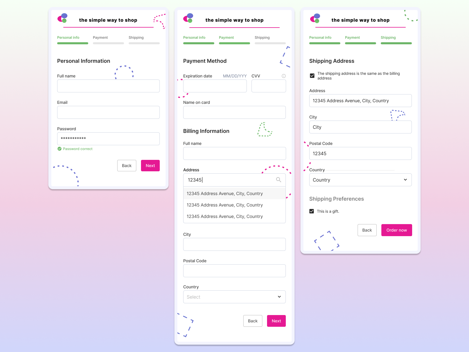 Shipping form by Laura Tortel on Dribbble