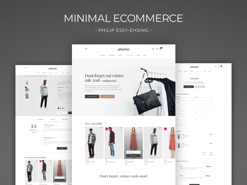 Minimal E-Commerce Theme by ESSY. on Dribbble
