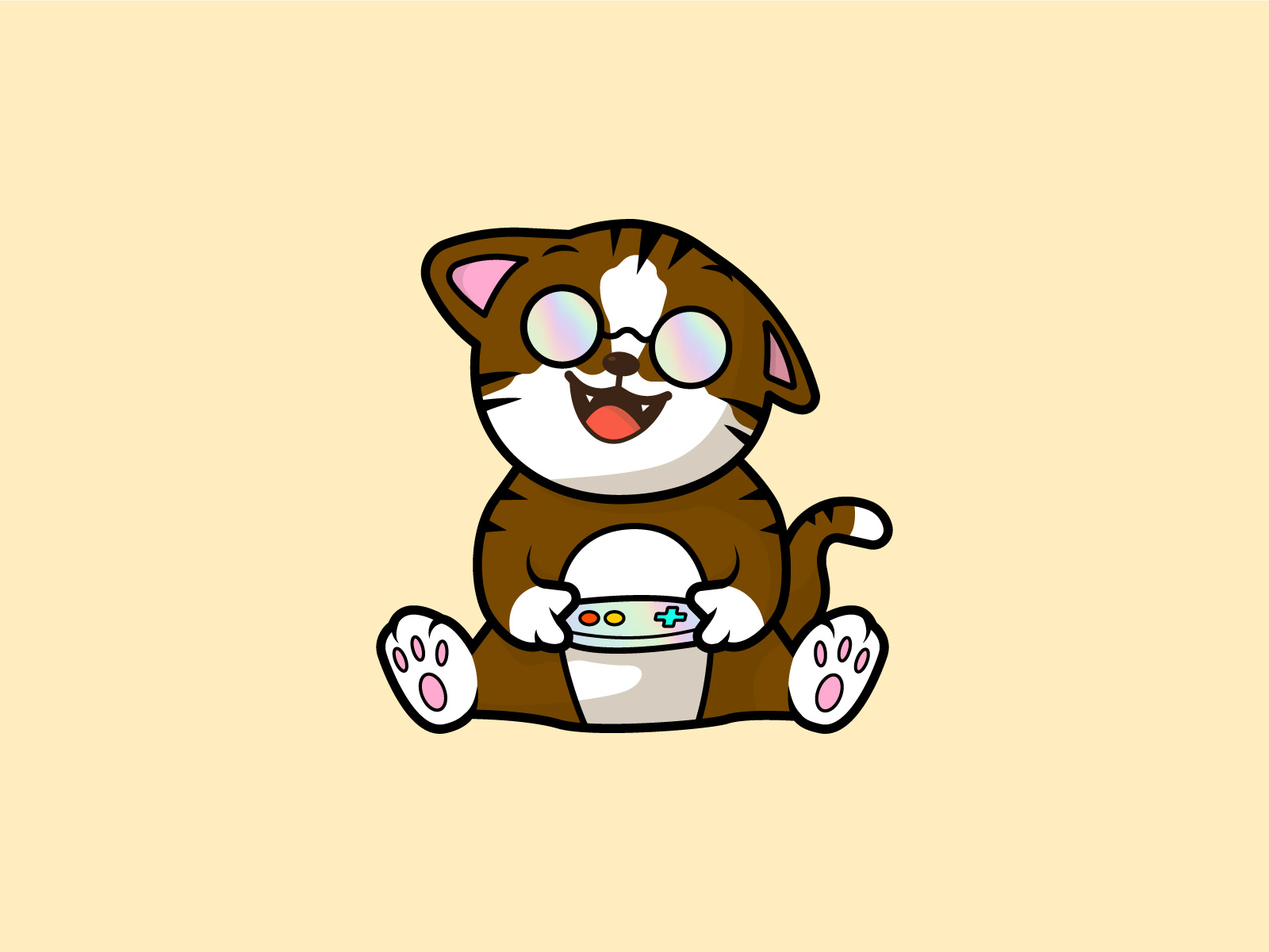 Psychedelic Gamer Cat by Joey Yao on Dribbble