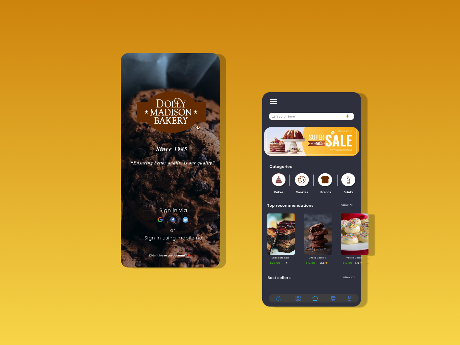 Sign up challenge + Bakery app ui design by Dev Chaudhary on Dribbble