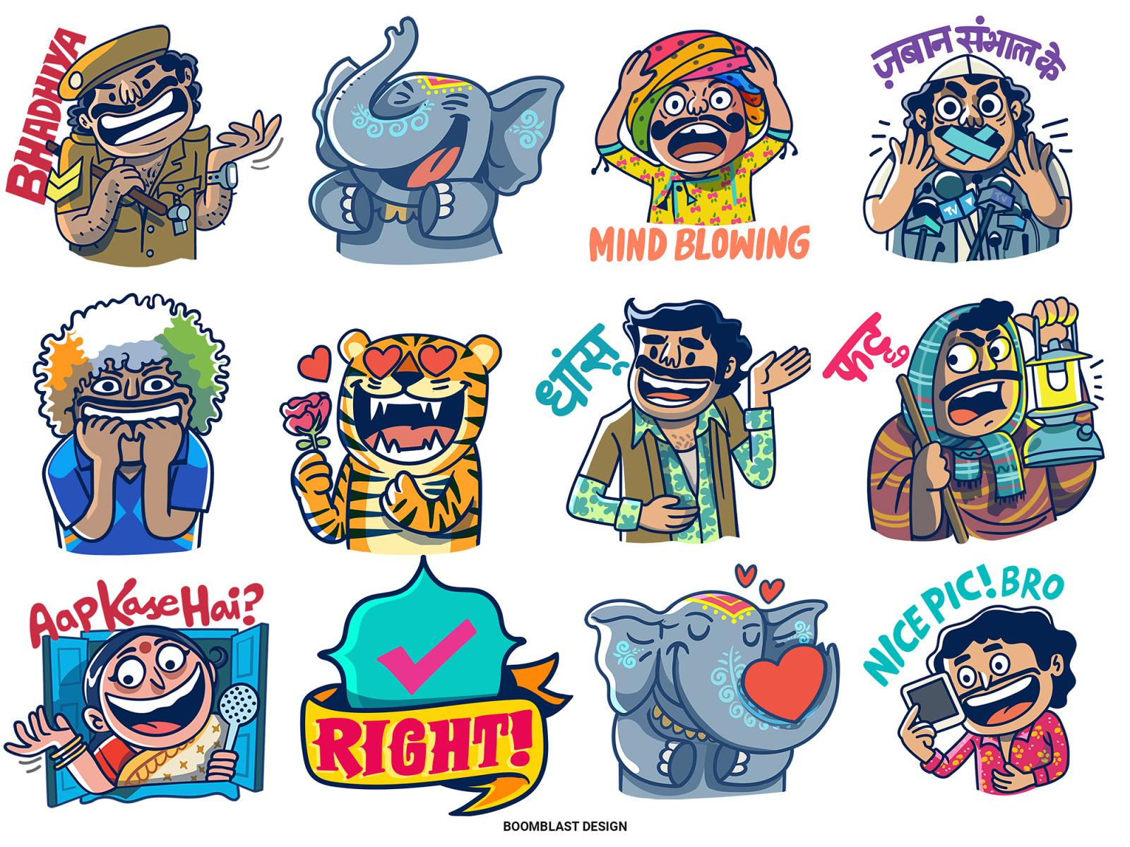 sticker design for Facebook . by satish gangaiah on Dribbble