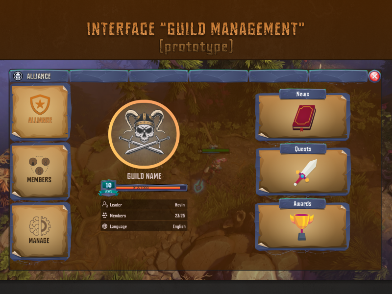 Interface "Guild Management" for game (prototype) by Jake Shostak on ...