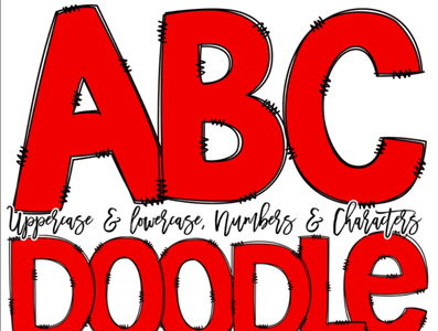 Bright Red Hand Drawn Doodle Alphabet Pack by Subfulli on Dribbble
