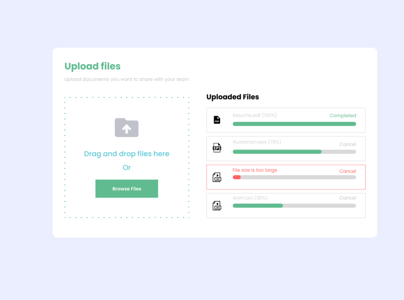 #dailyUI challenge 31: File upload by Designer on Dribbble