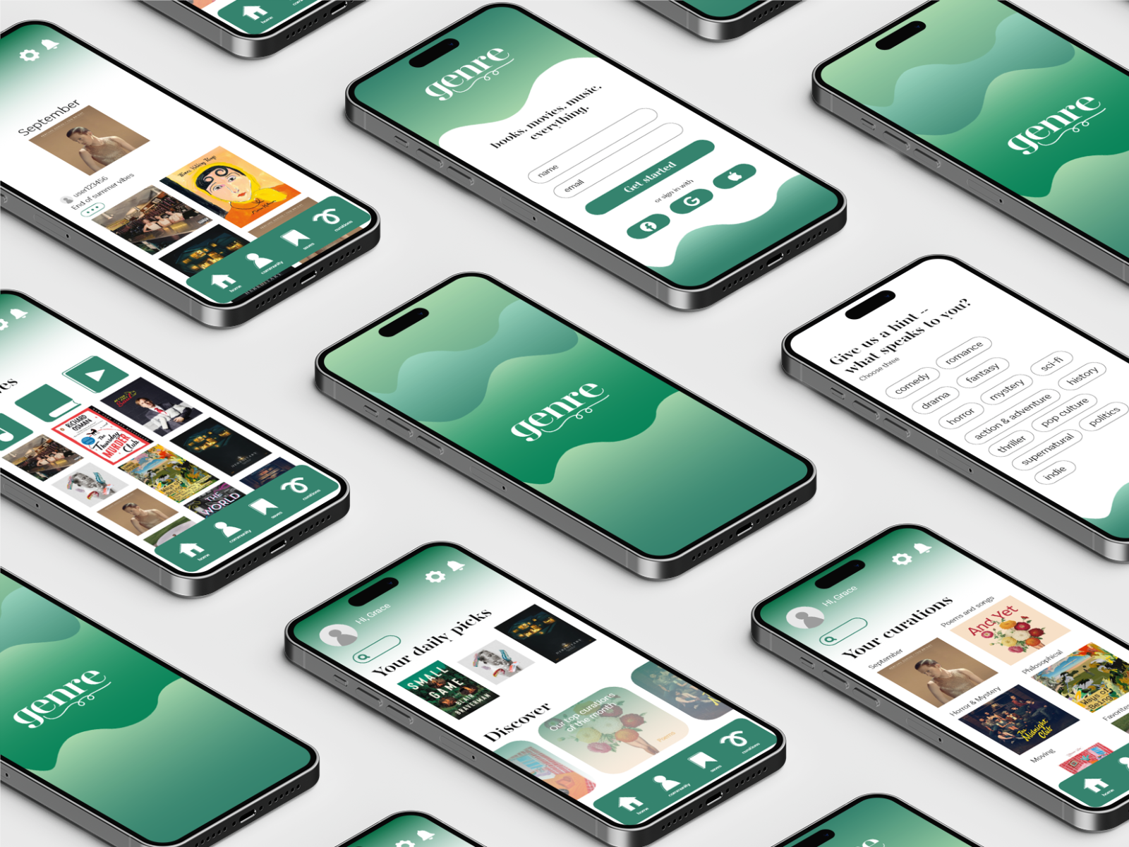 Genre - App Design - UX/UI by Grace Wilber on Dribbble