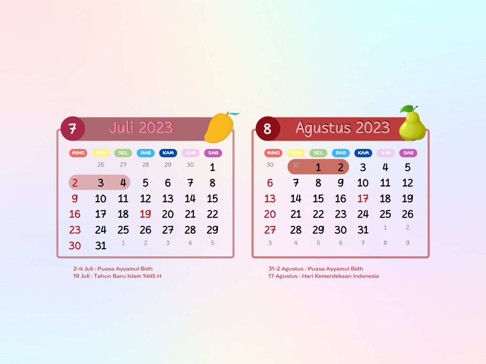 calendar 2023 by Resa Rasmita on Dribbble