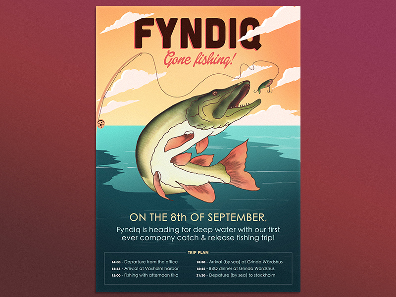 Fishing trip poster by David Fahl on Dribbble