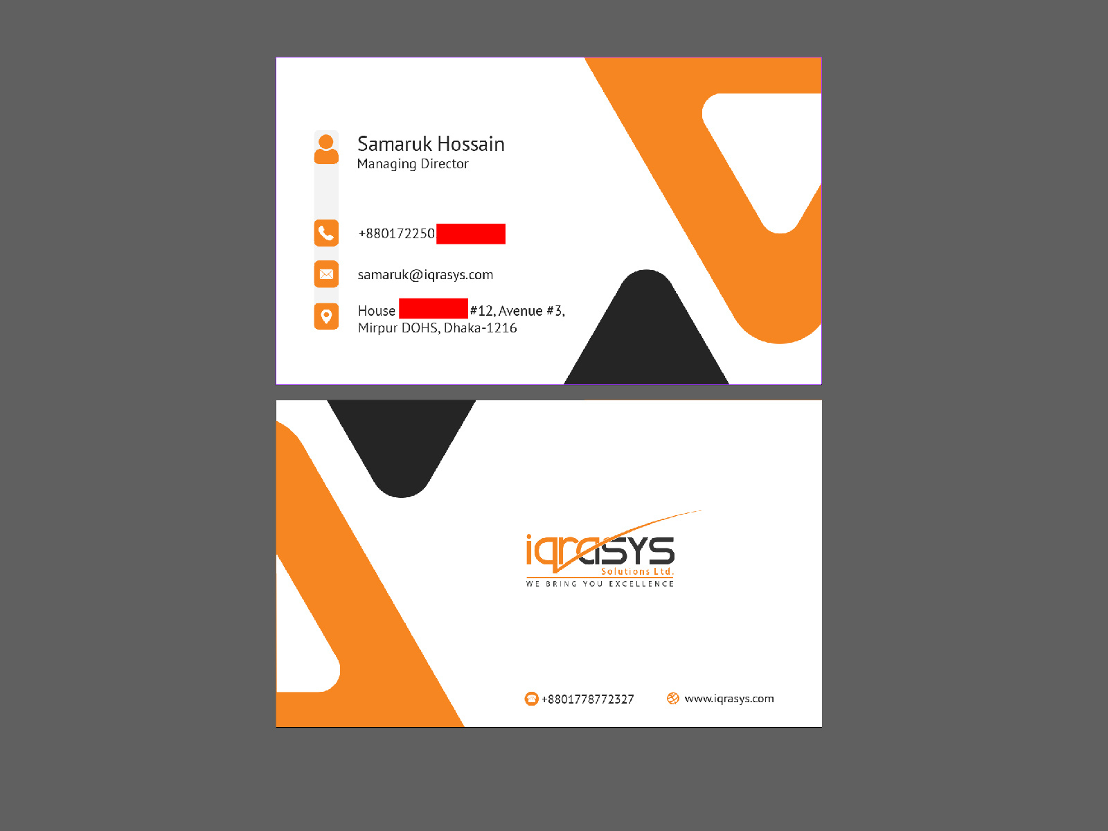 Business Card Design 001 by Shanchoy Noor on Dribbble