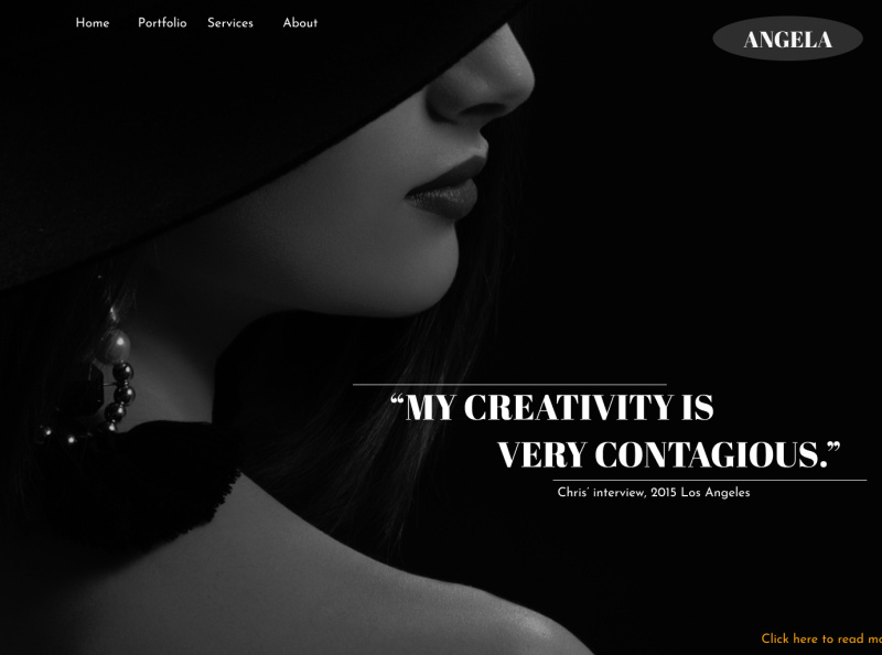 Portfolio website for Angela Photography Studios by Omalicha Priscllia ...