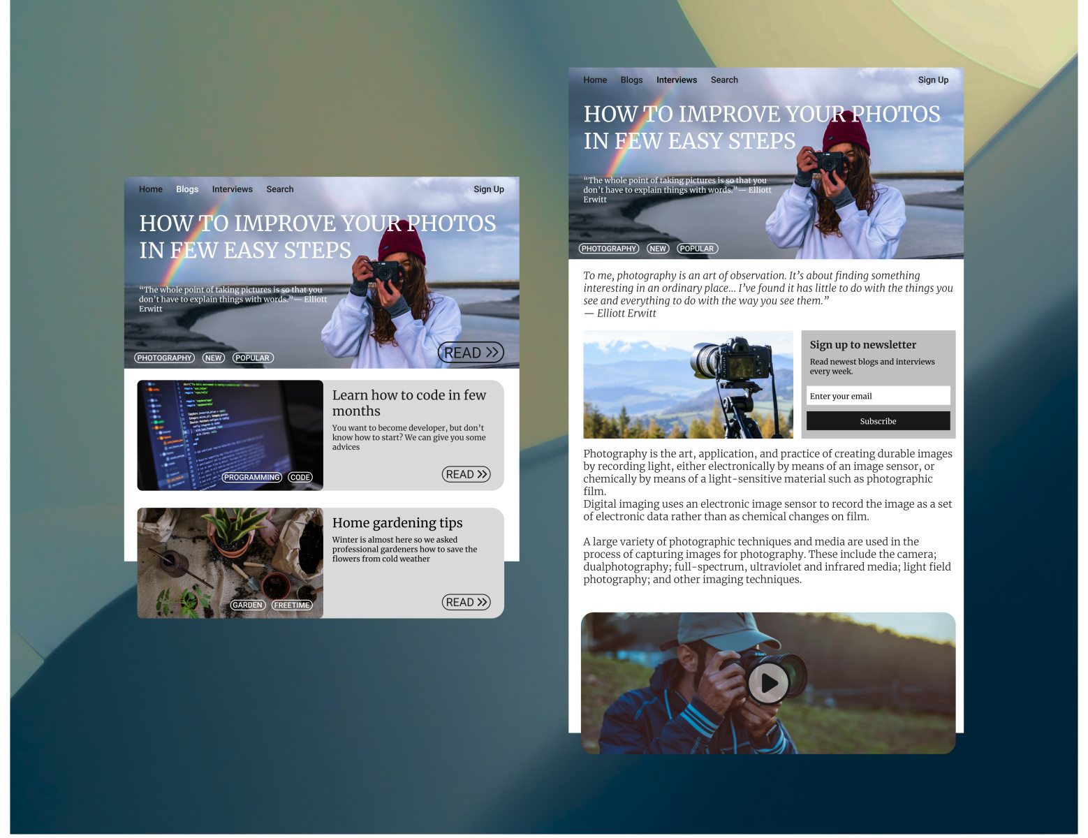 Blog post by Una Vuletic on Dribbble