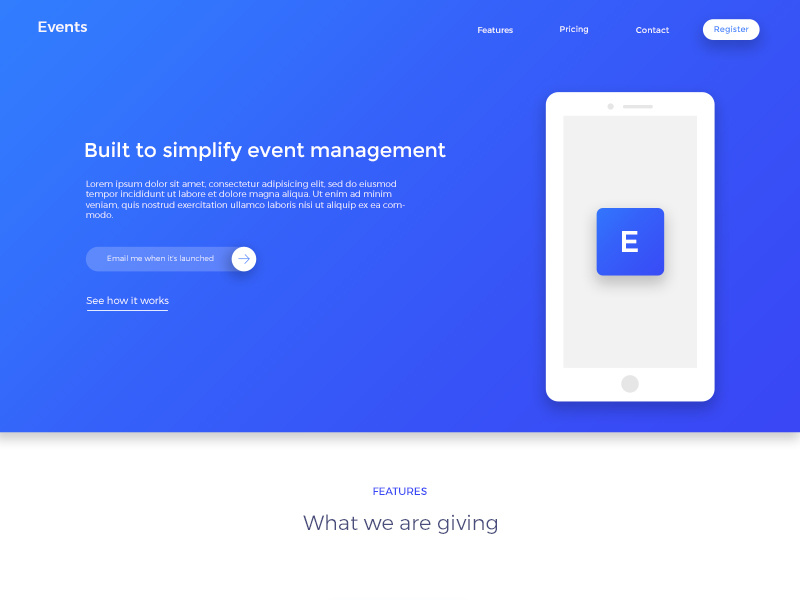 Events-Landing Page Concept by Suraj Kumar on Dribbble