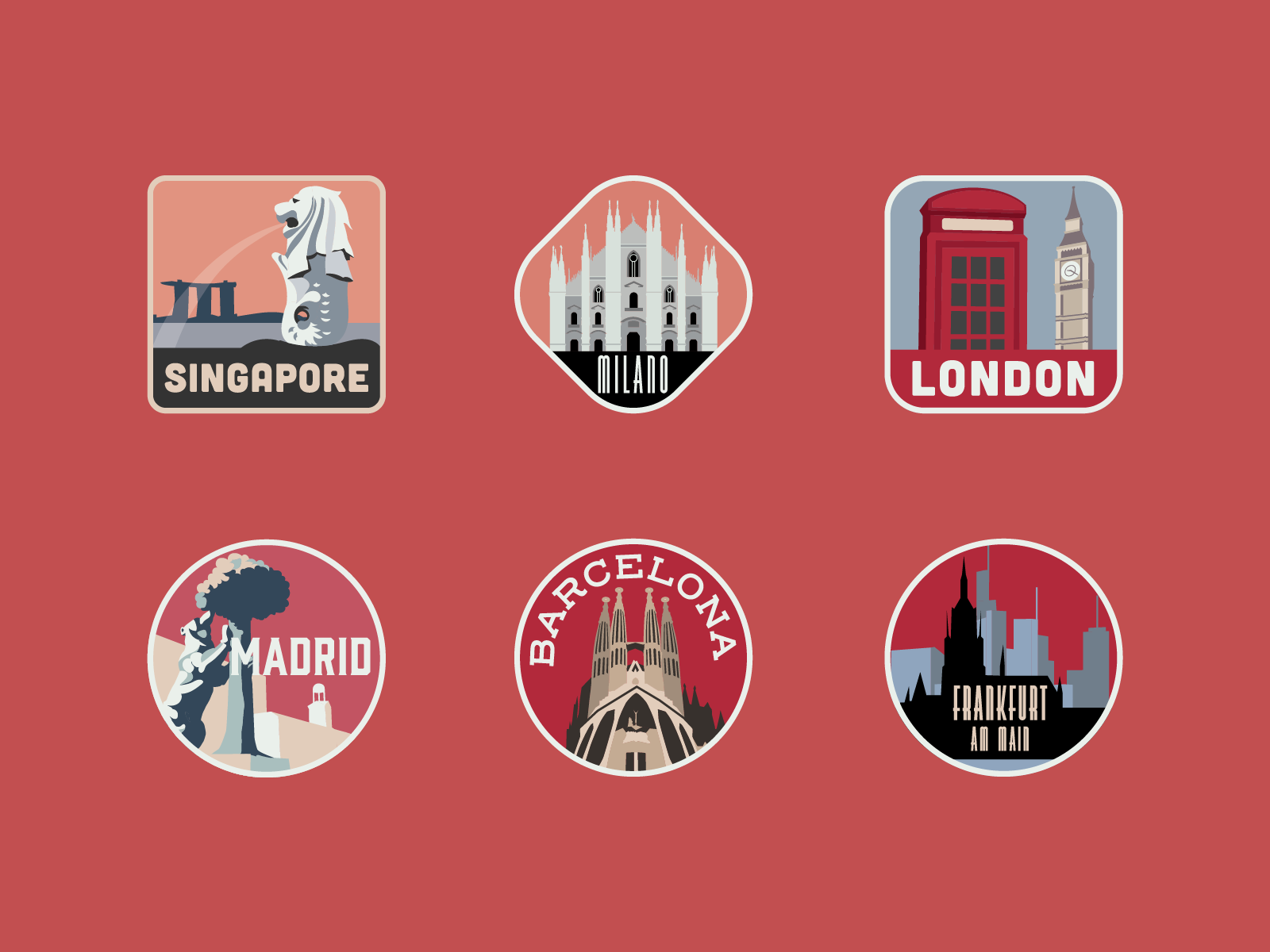 City Travel Stickers by Lo Molinari on Dribbble