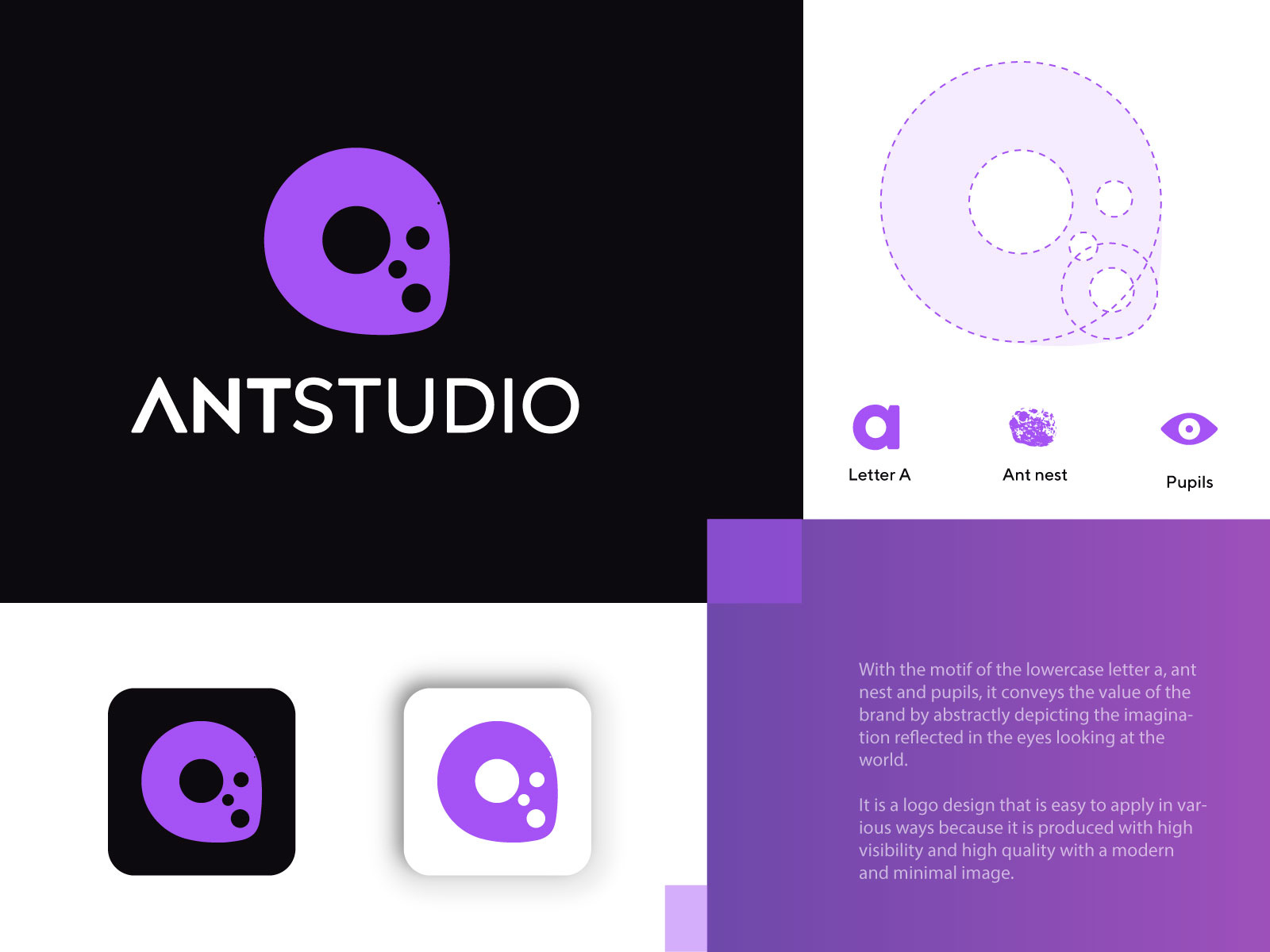 Antstudio logo - A monogram - Letter A logo design by Eva Clarck on ...