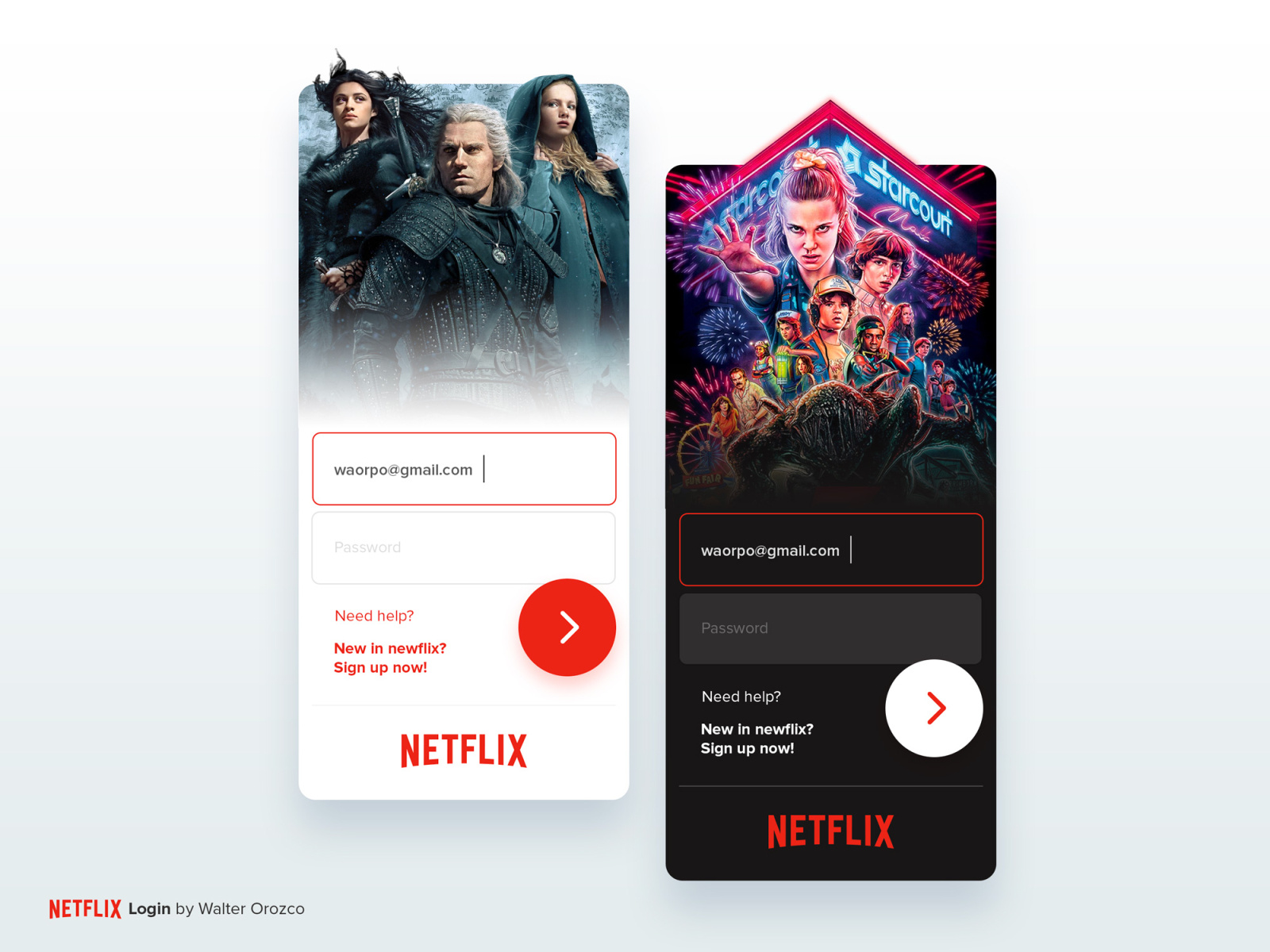Netflix - Login Concept by Walt Orozco on Dribbble