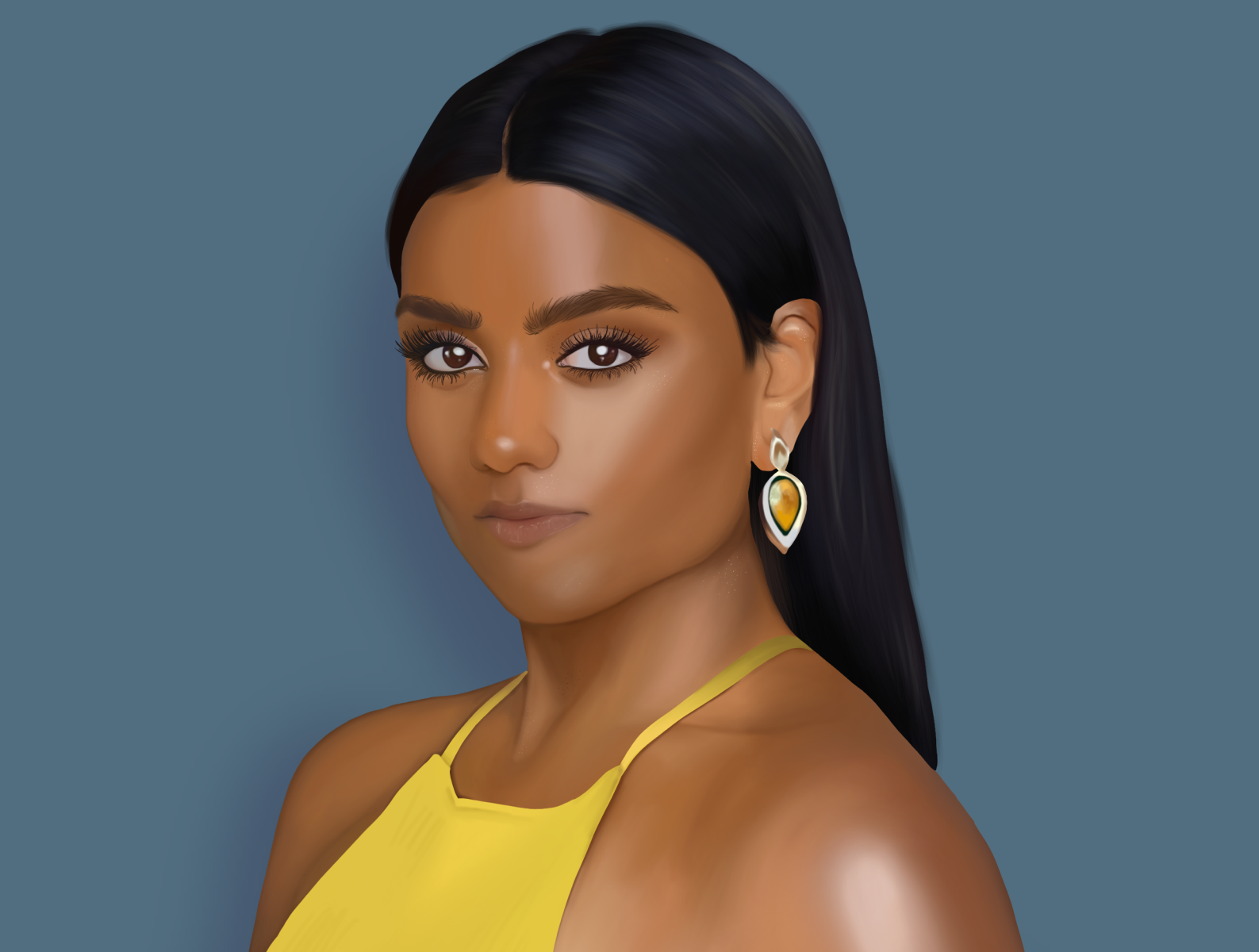 Simone Ashley in a Yellow Gown by Gretchen on Dribbble