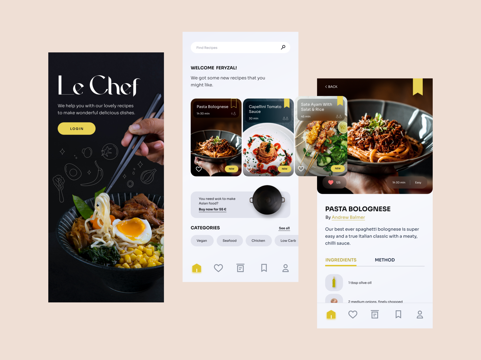 Le Chef Recipes App Concept by Feryzal on Dribbble