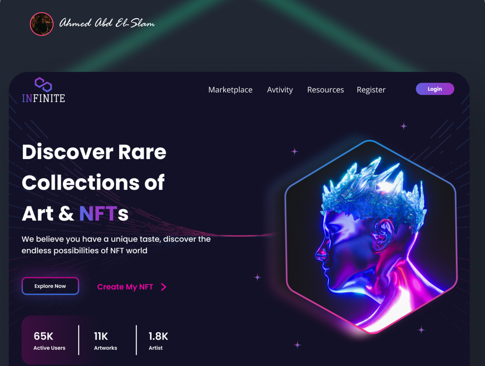 NFT Landing Page by Ahmed Abd El-Slam on Dribbble