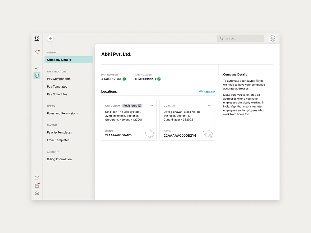 Company Details by abhi on Dribbble