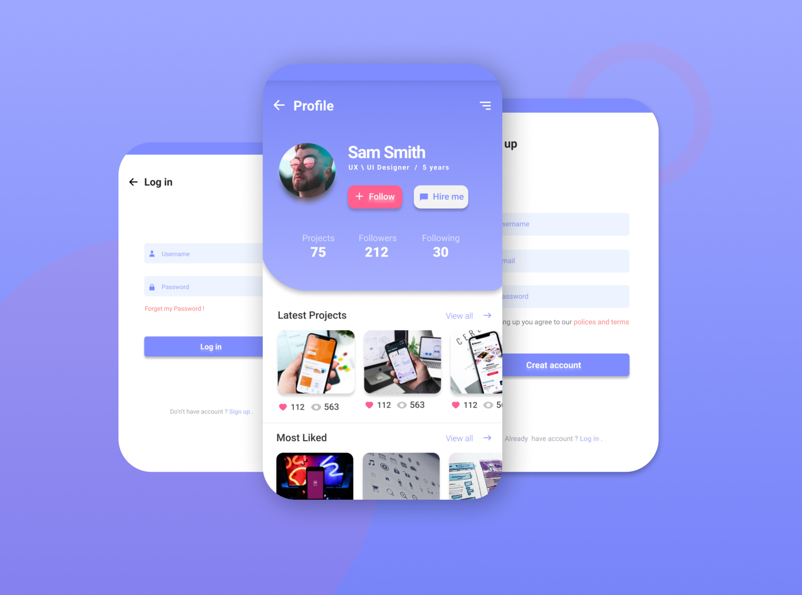 Profile - UI Design by Mohamed Gamal on Dribbble