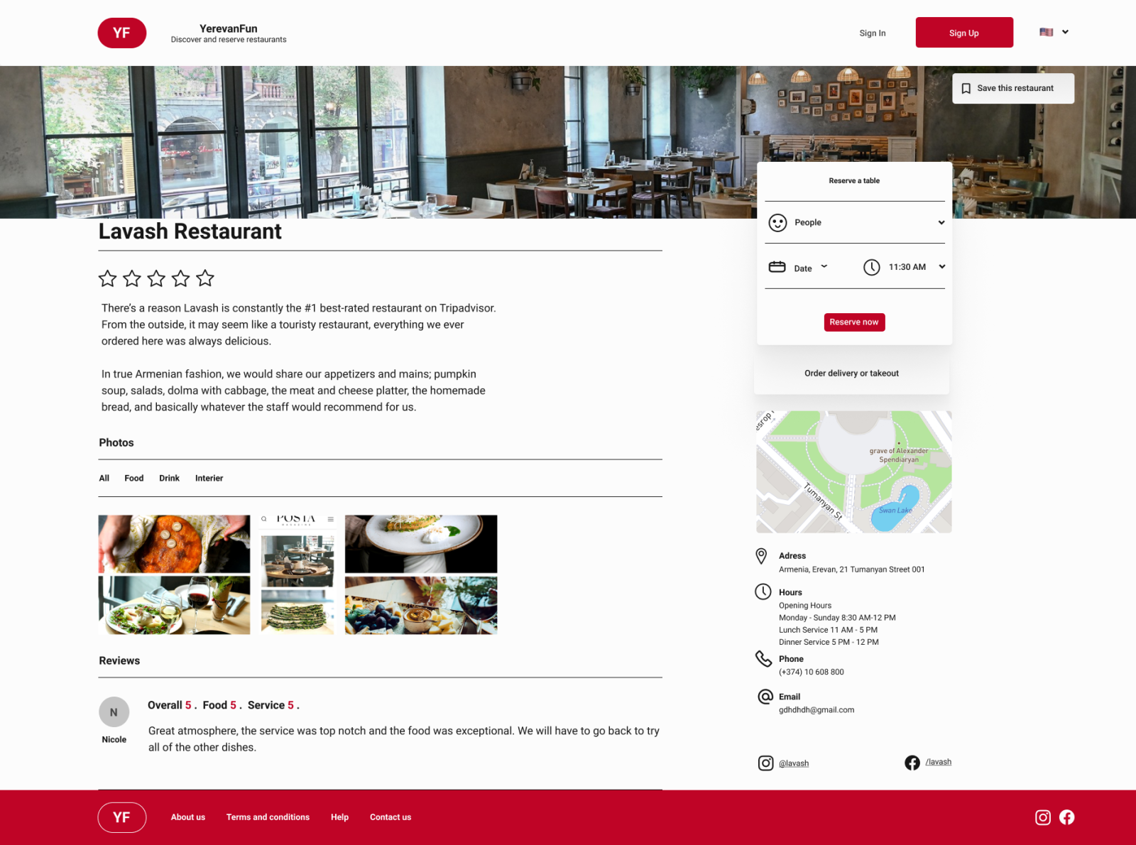 Restaurant reservation form by Lusine Soghomonyan on Dribbble