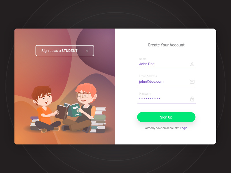Create your account by woodpeckr on Dribbble