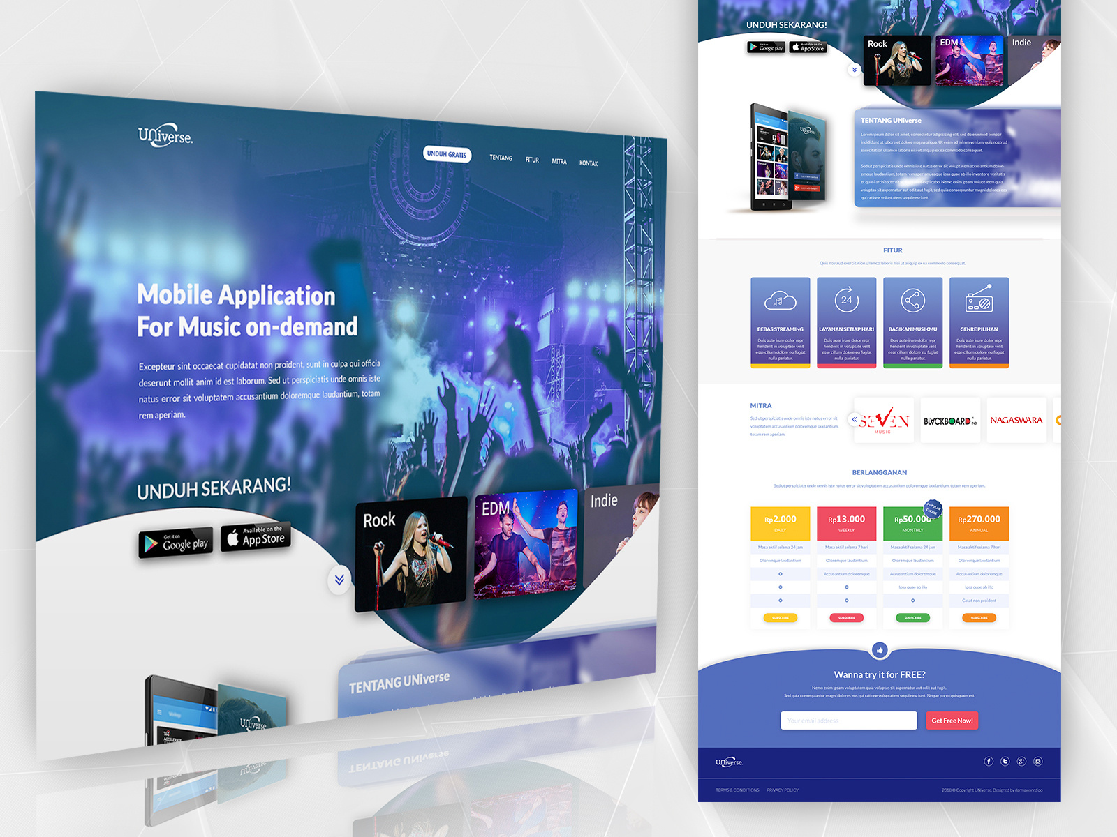 Landing Page Radio Streaming App 2/2 by Dipo on Dribbble