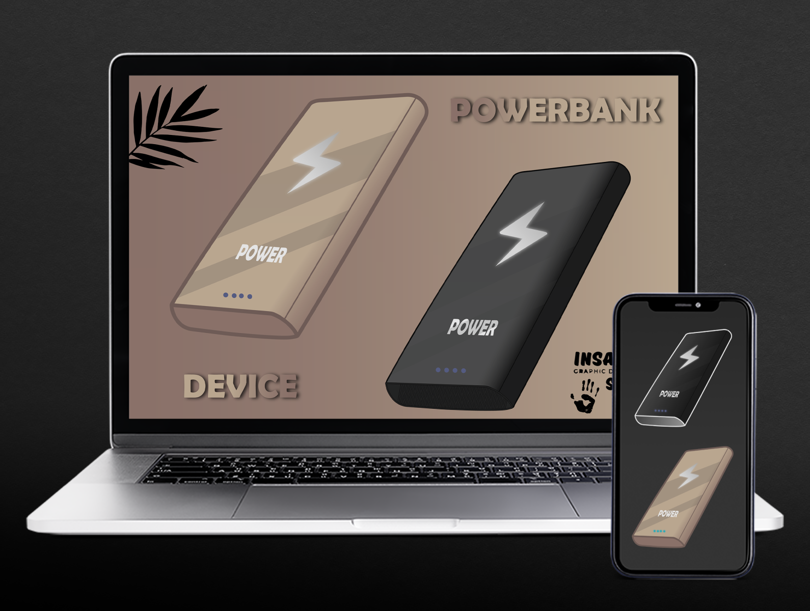 Stylish PowerBank (Banner ad) by InsaneStas on Dribbble