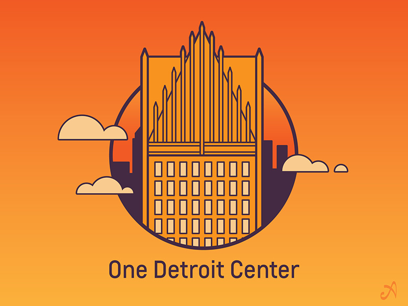 One Detroit Center by Amy Rexford on Dribbble